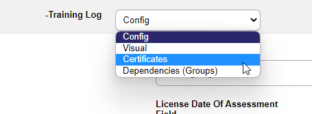 Change the order of Training Log, License Competency and PPE Register ...